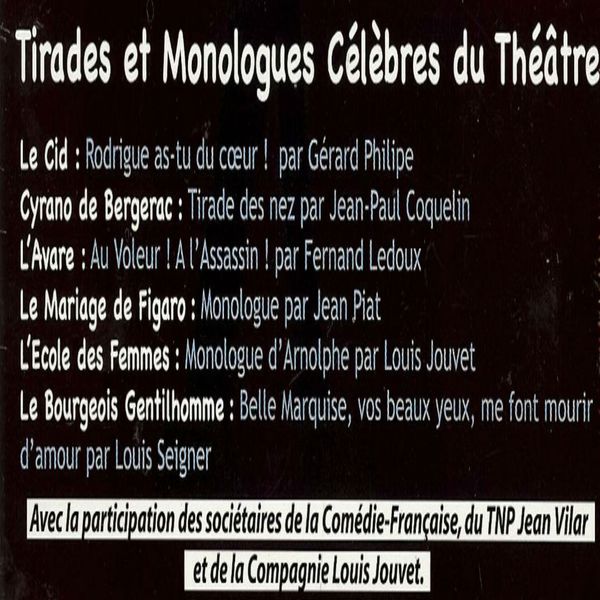 Tirades et monologues célèbres du théâtreTrop cool le théâtre | Various ...