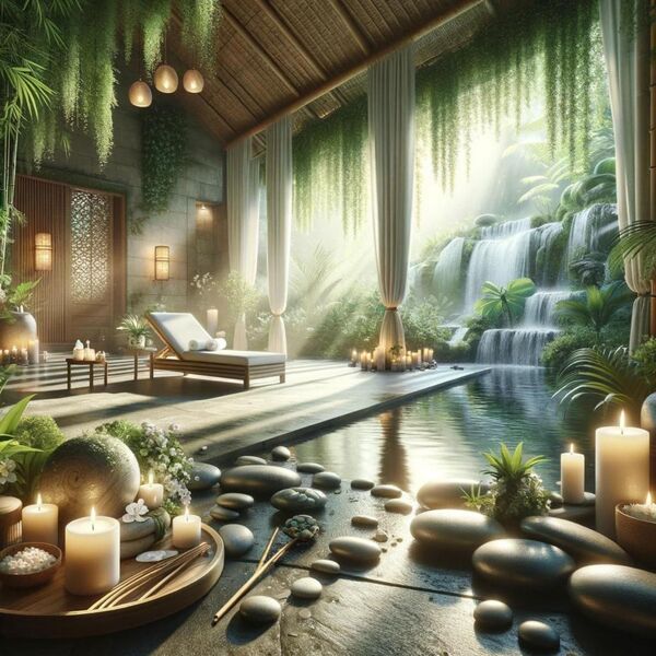 Merveilles du bien-être: Vibrations apaisantes du spa, Zen ambiance d ...
